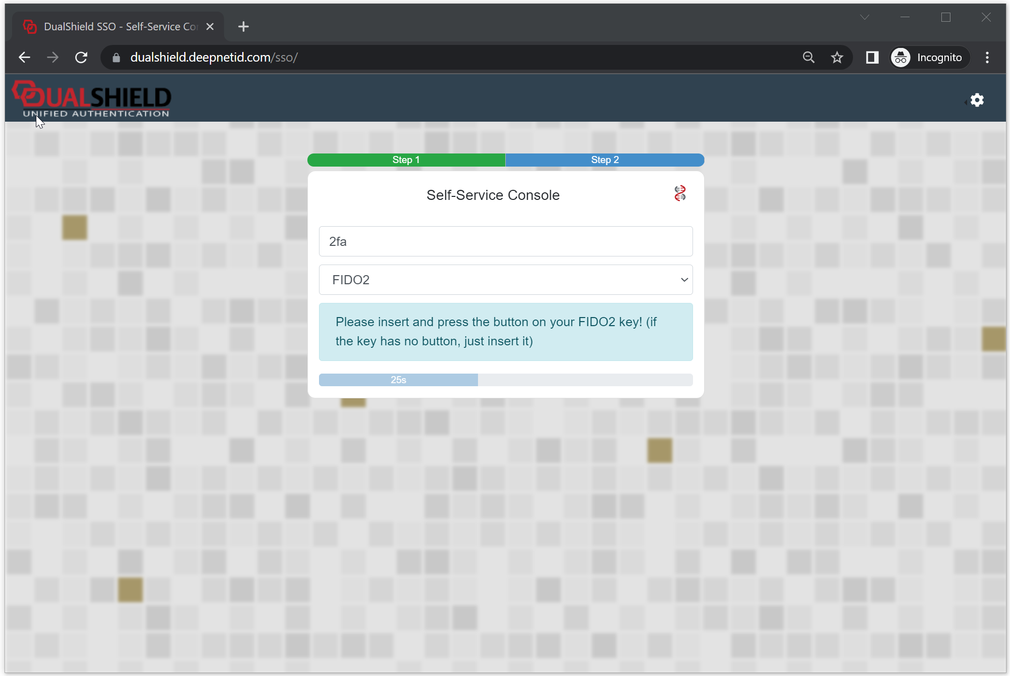 FIDO2 Security Key User Experience in Web Logon - DualShield MFA Platform - Deepnet Security ...